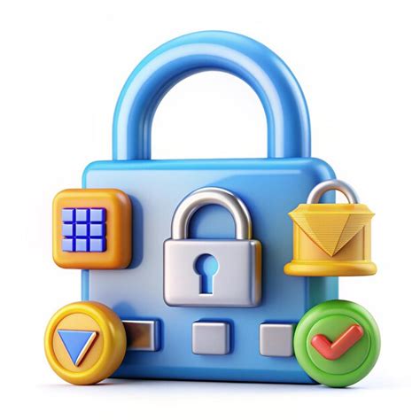 Illustration Security Lock Password Cyber Cartoon Vector Icon 3d Symbols Isolated On Background