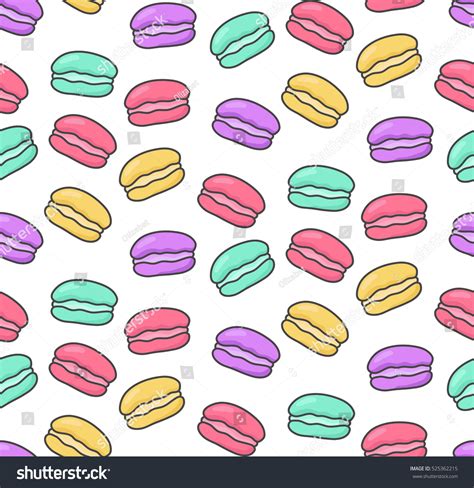 Colorful Cute Hand Drawn Macaroon Cartoon Stock Vector Royalty Free