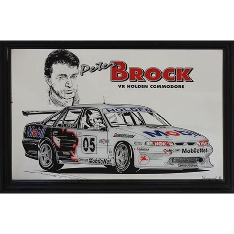Peter Brock Bar Mirror Holden Vr Commodore Hrt Memorabilia Mobil Man Cave