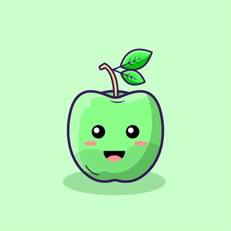 Premium Vector Red Apple With Green Leaf Flat Vector Illustration Red Apple Fruit Concept