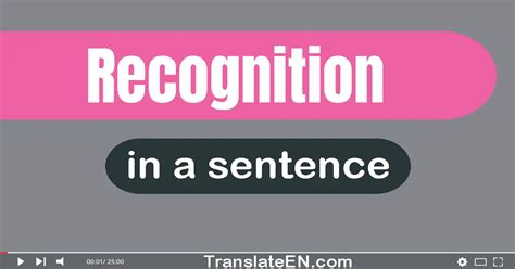 Recognition In A Sentence