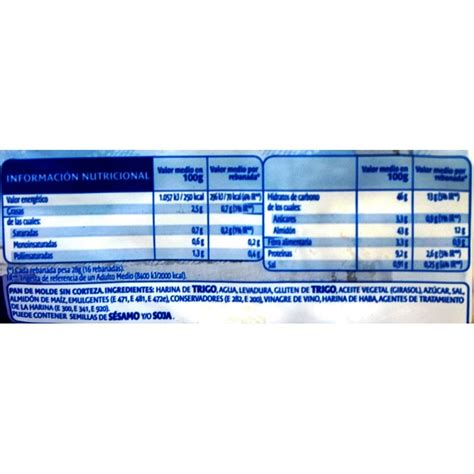 Comprar PAN BIMBO SIN CORTEZA 450grs