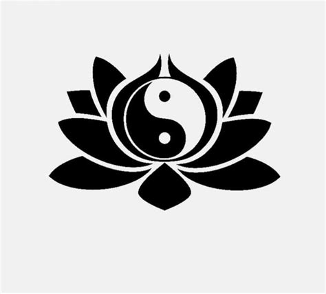 Yin Yang Lotus Flower Illustration
