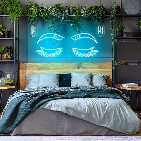 Eyelashes And Eyebrows Led Neon Beauty Sign Lash And Beauty Salon Wall Art
