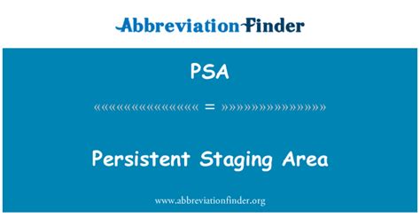 PSA Definición Área de Staging de persistente Persistent Staging Area