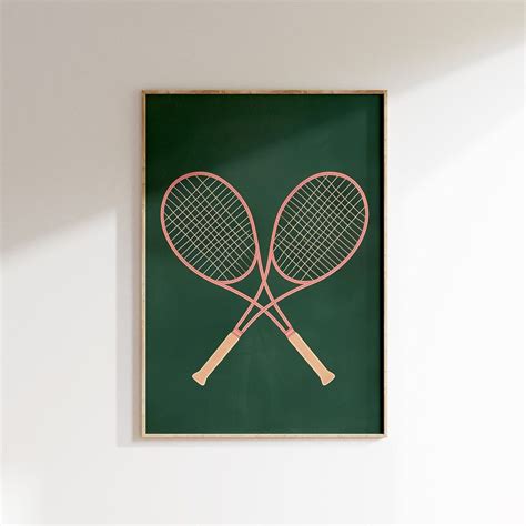 Girly Vintage Tennis Racket Poster Tennis Player T Trendy Wall Art