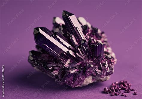 Detailed View Of Potassium Permanganate Crystals Showcasing Vivid