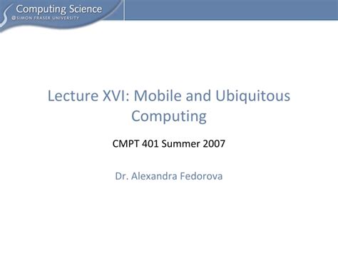PPT Lecture XVI Mobile And Ubiquitous Computing PowerPoint Presentation ID