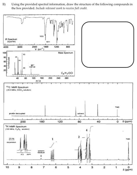 solved ii using the provided spectral information draw the