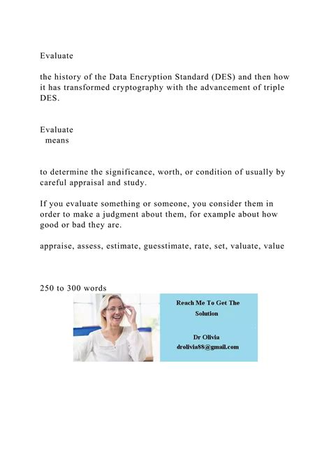 Evaluatethe History Of The Data Encryption Standard Des And Thdocx