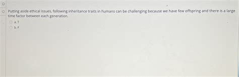 Solved Putting aside ethical issues, following inheritance | Chegg.com