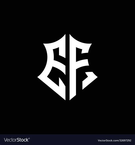 Ef Monogram Logo With A Sharp Shield Style Vector Image