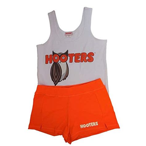 Hooters Outfit For Women Includes White Tank And Orange Short Set Officially Licensed By Ripple