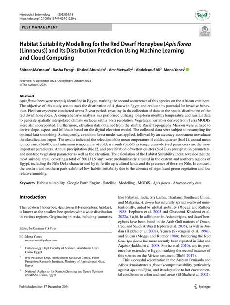 pdf habitat suitability modelling for the red dwarf honeybee apis