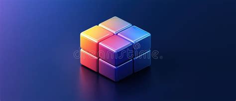 Abstract Colorful Cube 3d Render Of Interlocking Blocks Stock Illustration Illustration Of