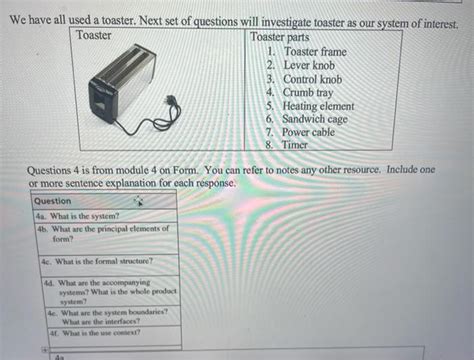 Solved We Have All Used A Toaster Next Set Of Questions