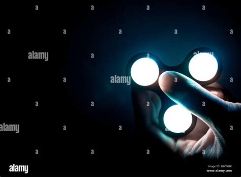 Fidget Spinner Toy With Neon Light Consist Of Ball Bearing Made From