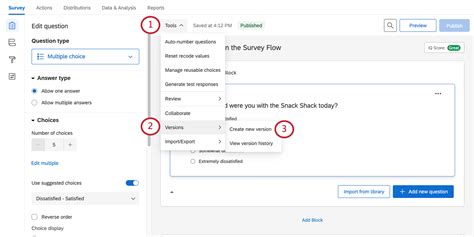 Survey Publishing And Versions