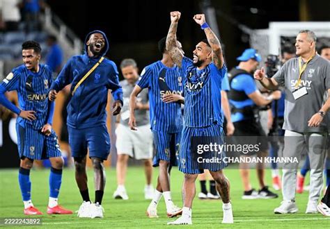 Al Hilals Brazilian Forward Malcom Celebrates After Winning The Fifa