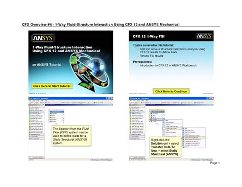 pdf cfx overview 4 1 way fluid structure interaction using cfx12 and