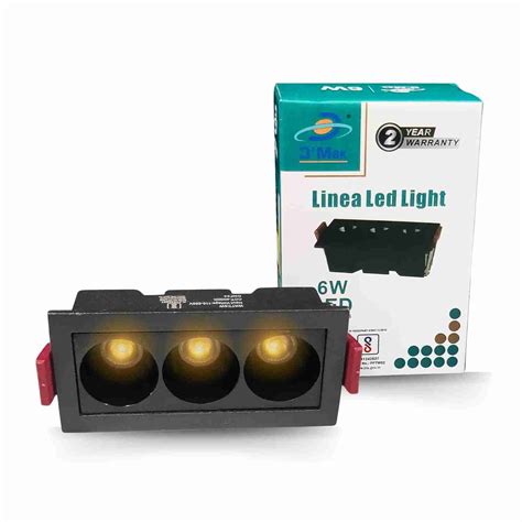 Dmak 6 Watt 3eye Linear Cob Light Black Body With Black Reflector Led Ceiling Cob Spot Focus