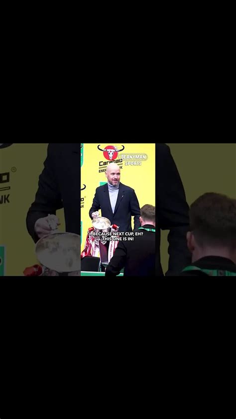 Erik Ten Hag Forgets The Carabao Cup Trophy As He Leaves His Press