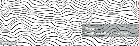 간단한 물결 모양의 배경 착시 오프 아트와 줄무늬의 벡터 일러스트 긴 수평 배너 0명에 대한 스톡 벡터 아트 및 기타 이미지 0명 3차원 형태 검은색 Istock