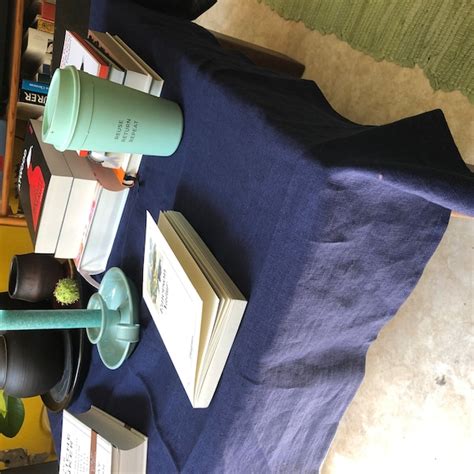 Teal Blue Linen Apron Classic Kitchen Apron With Two Front Pockets