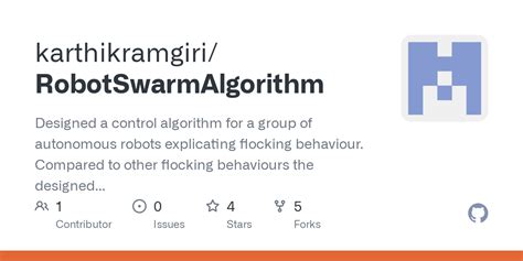 GitHub Karthikramgiri RobotSwarmAlgorithm Designed A Control