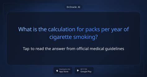 What Is The Calculation For Packs Per Year Of Cigarette Smoking