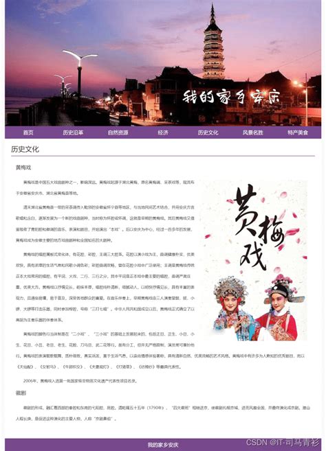 html静态网页作业——关于我的家乡介绍安庆景点 梧州网页修改 csdn博客