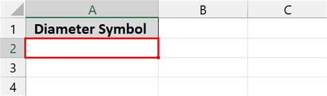 How To Type Diameter Symbol In Excel