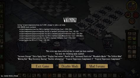 LUA ERROR Don T Starve Together Mods And Tools Klei Entertainment Forums