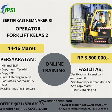 Terpercaya Wa 0856 5656 4500 Pelatihan K3 Operator Forklift Kelas 2