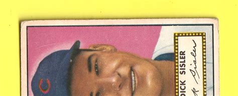 1952 Topps Baseball 113 Dick Sisler Cincinnati Reds Red Back