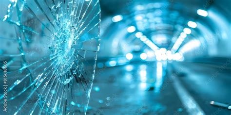 Crime Scene With Broken Glass Danger Signs And Gun Symbolic Imagery