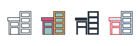 Ilustración De Vector De Logotipo De Icono De Edificio De Centro