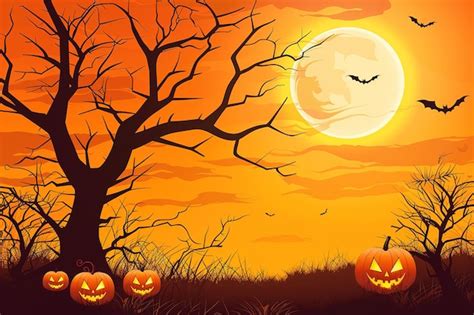 Halloween Background Vector Poster Party Happy Helloween Invite Flyer