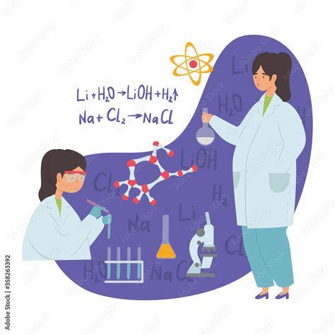 Girl In Stem Flat Vector Illustration E Learning Girls In Exact