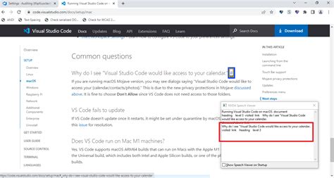 A11y Visual Studio Code Services Docs Setup Linux ScreenReader On Tab