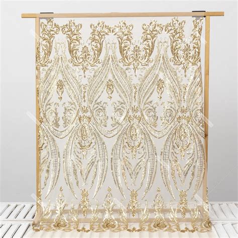 Abstractly Geometric Pattern Gold Sequin Dress Fabric Oneyard