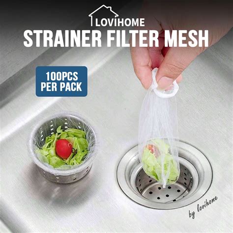 Sg 100pcs Kitchen Sink Net Filter Sink Basket Bag Drain Strainer Filter