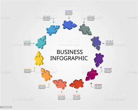 Jigsaw Puzzle Connection Template For Infographic For Presentation For