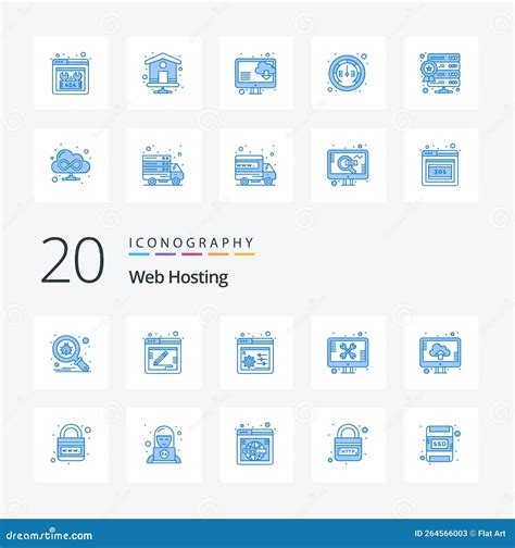 20 Web Hosting Blue Color Icon Pack Like Computer Tools Web Control