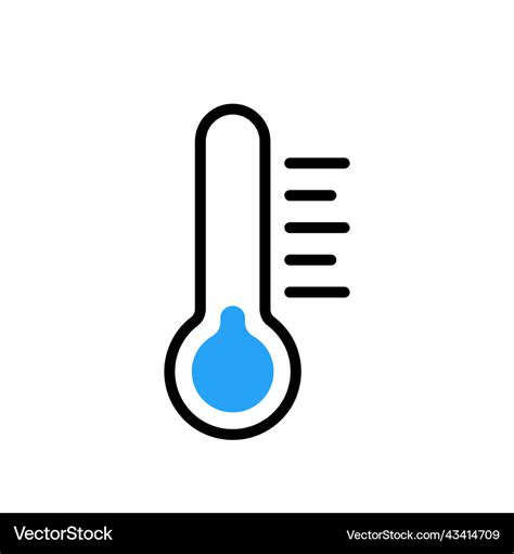 Thermometer Icon Cold Temperature Scale Symbol Vector Image