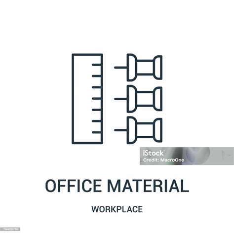 辦公材料圖示向量從工作場所收集細線辦公室材料輪廓圖示向量例證向量圖形及更多商務圖片 商務 器材 固定的 Istock