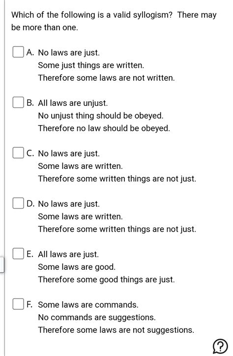 Which Of The Following Is A Valid Syllogism There