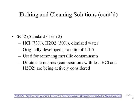 Ppt Wet Etching And Cleaning Surface Considerations And Process Issues Powerpoint
