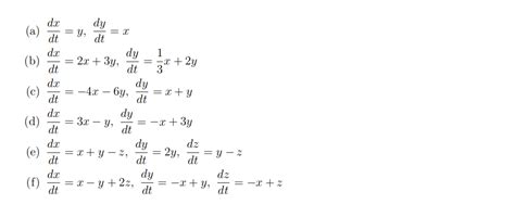 Solved Write The Following Systems Of Linear Odes In