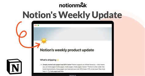 Notions Weekly Product Update Notion Template